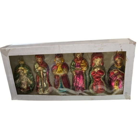 Unknown | Holiday | Glass Nativity Christmas Ornaments Baby Jesus Mary ...